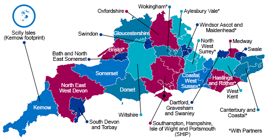 NHS Digital Technology » Digital Roadmap Footprints: South of England