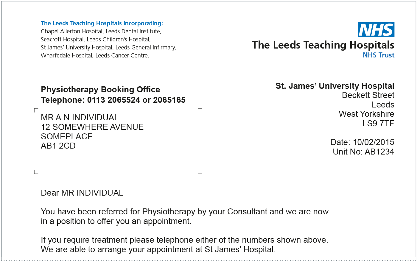 Fake Nhs Letter Template Nsasandiego