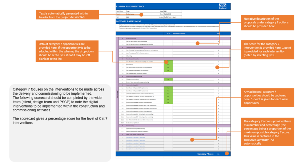 NHS England » NHS modern methods of construction assessment tool user guide